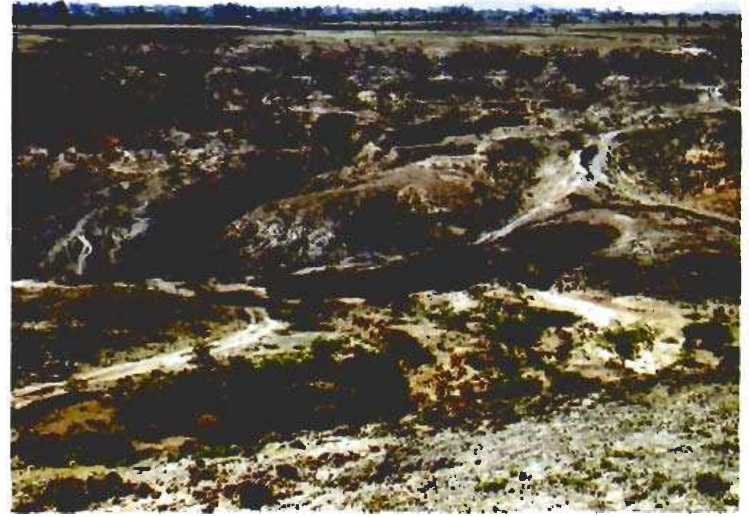 Deep seated cracks, fractures and minor faults within the