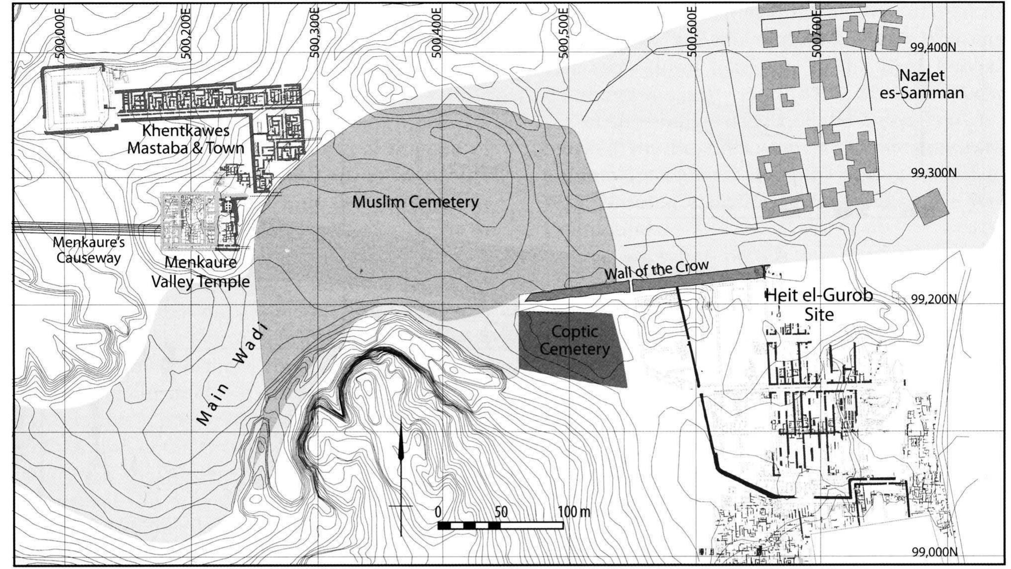 Topographic map of the area of giza from the heg settlement