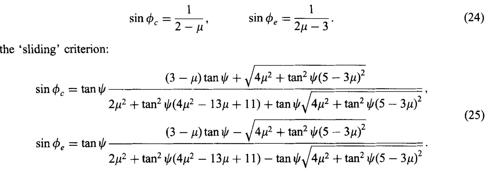 For anisotropic media, the friction angle can only be
