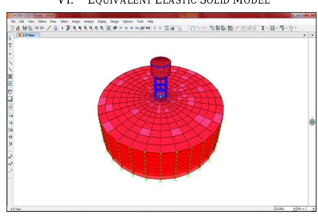 Elastic solid to the base of sap2000 model