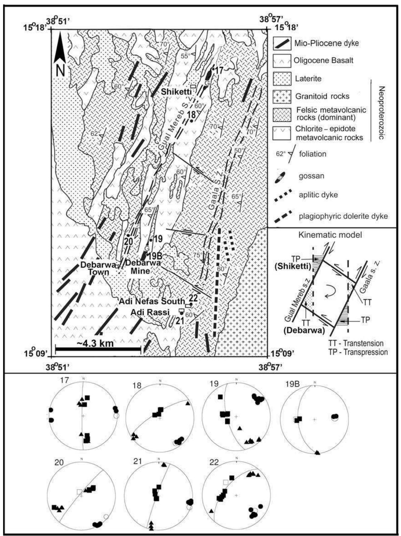 Geological map of debarwa mining area and its surroundings.