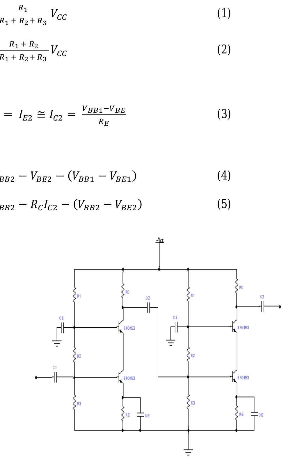 Schematic diagram of cascaded-cascode amplifier in the