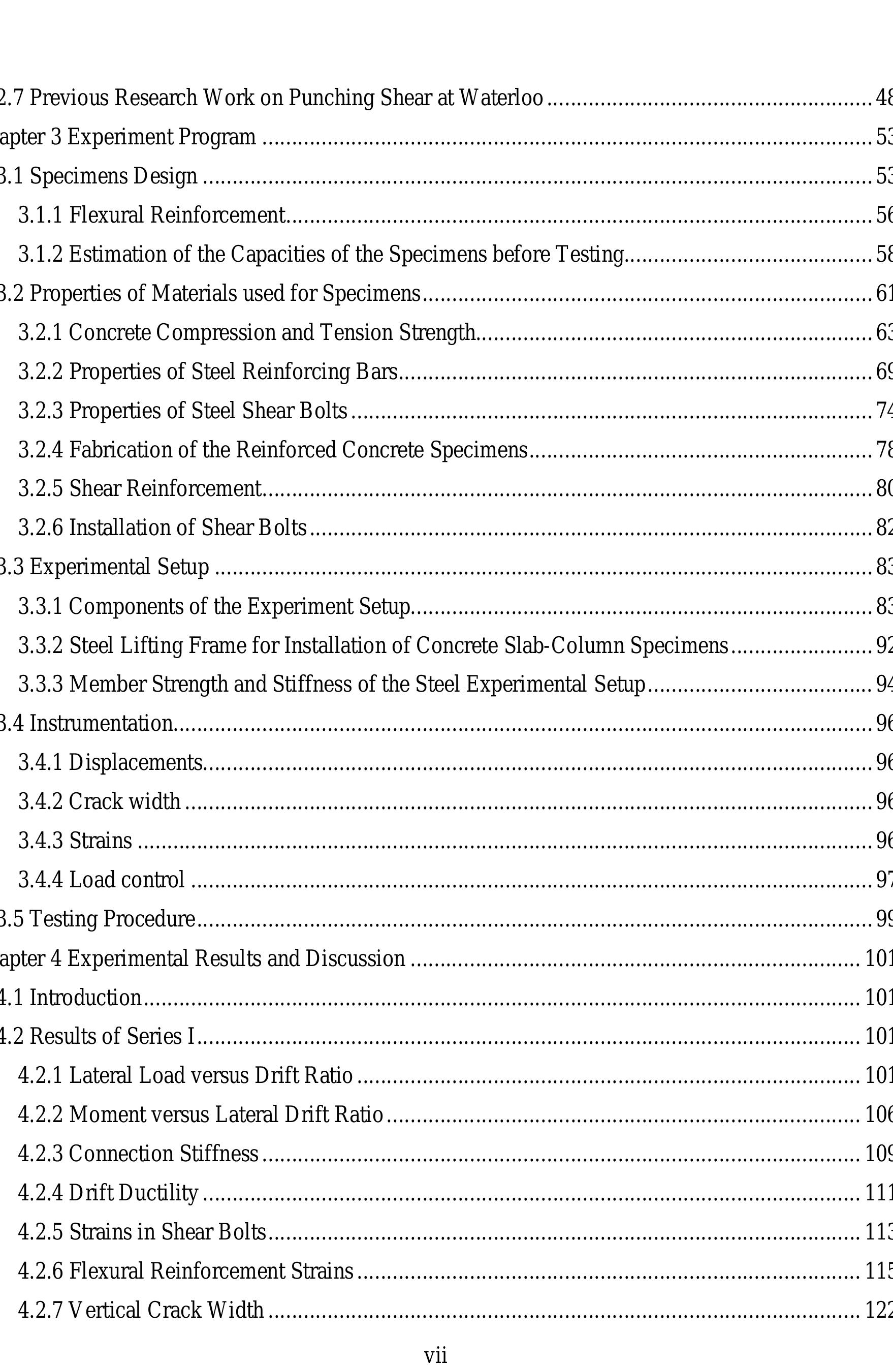 Table 1 - Punching Shear Retrofit Method Using Shear Bolts