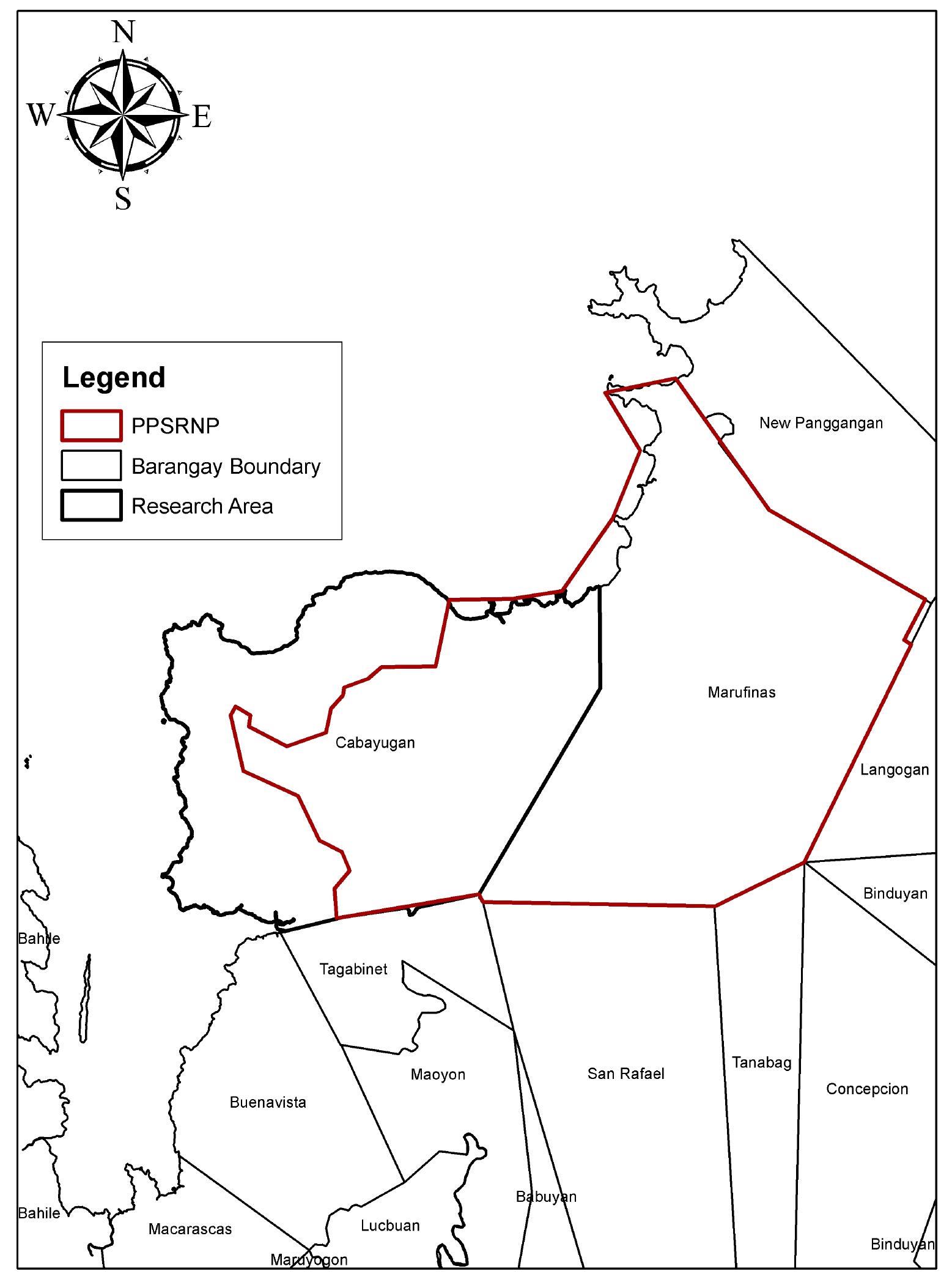 Map of barangay cabayugan and puerto princesa subterranean