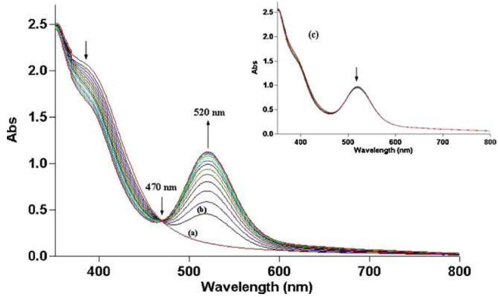 Uv-vis absorption spectra: (a) absorbance of complex 1, (b)