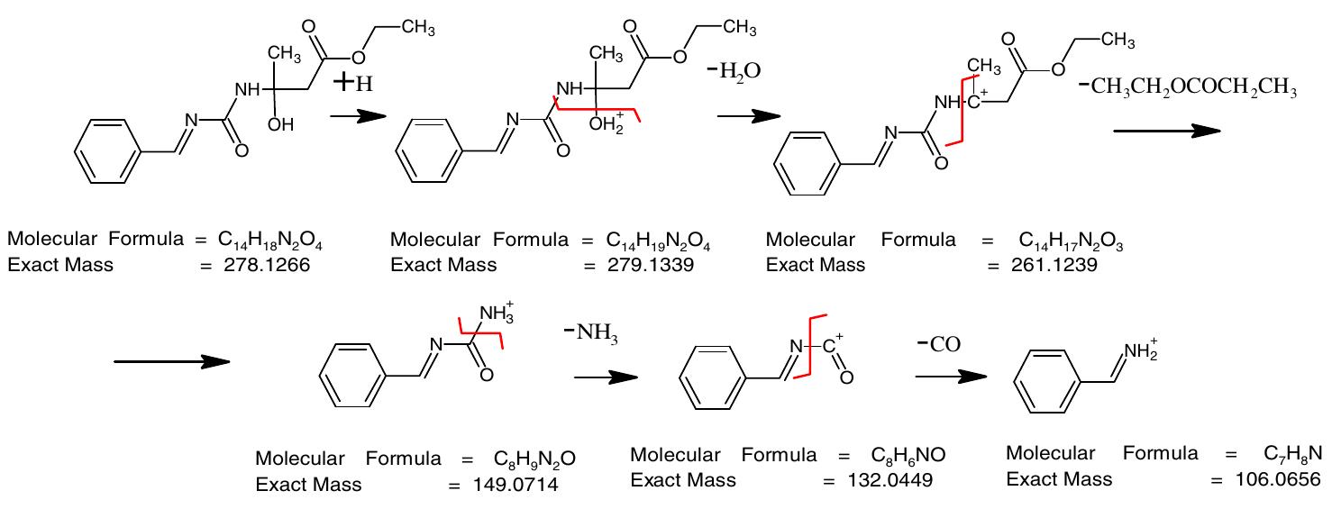 Tandem time-of-flight mass fragmentation pathway.