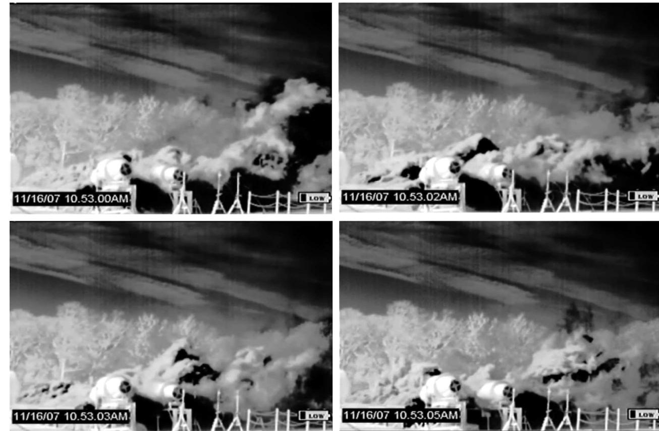 Infrared images of lng spill on water during november 2007