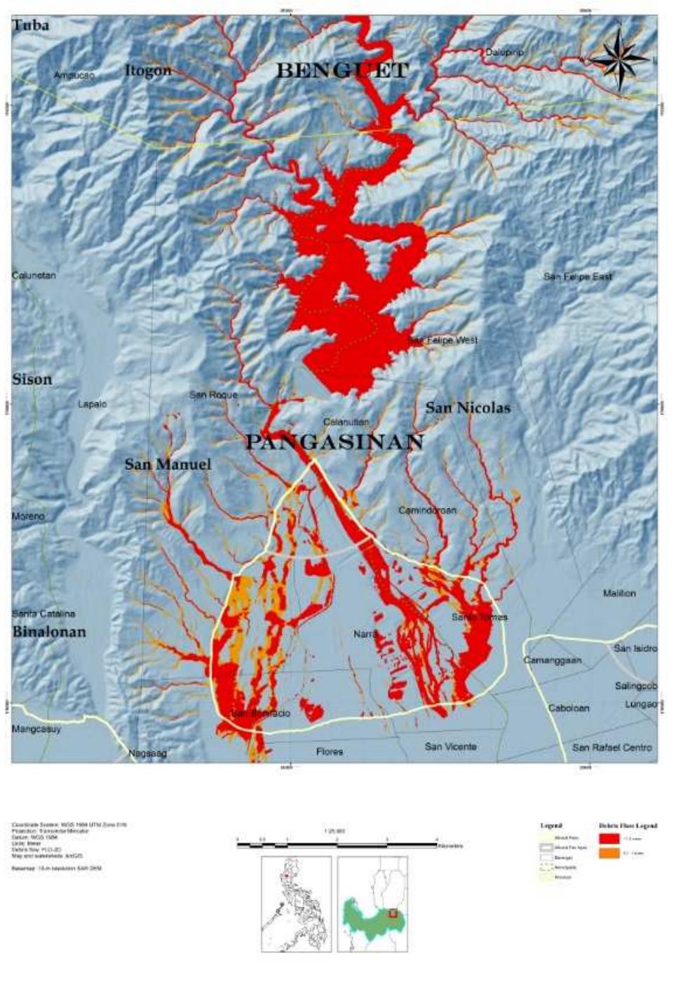 Overall debris flow hazard map of san nicolas using 10-meter