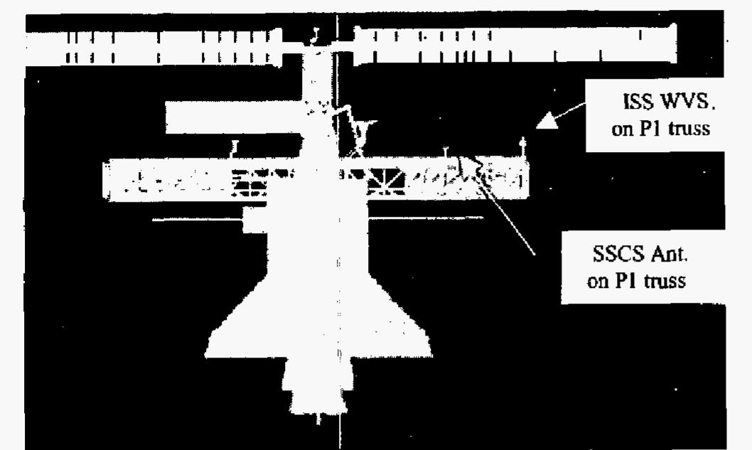 , front view of space station antenna locations. general