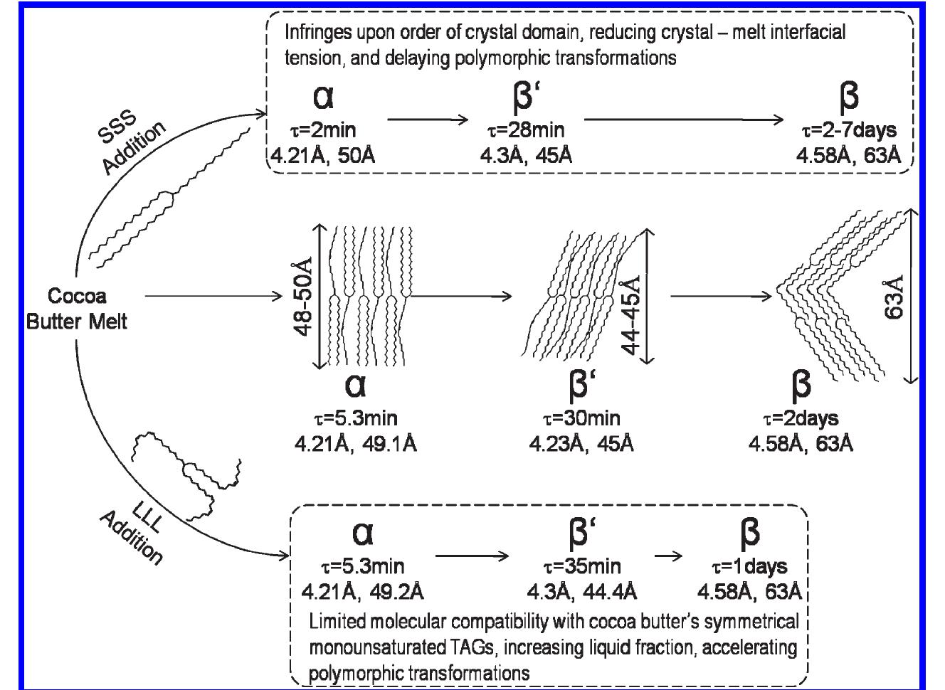 Schematic representation of cocoa butter’s crystallization,