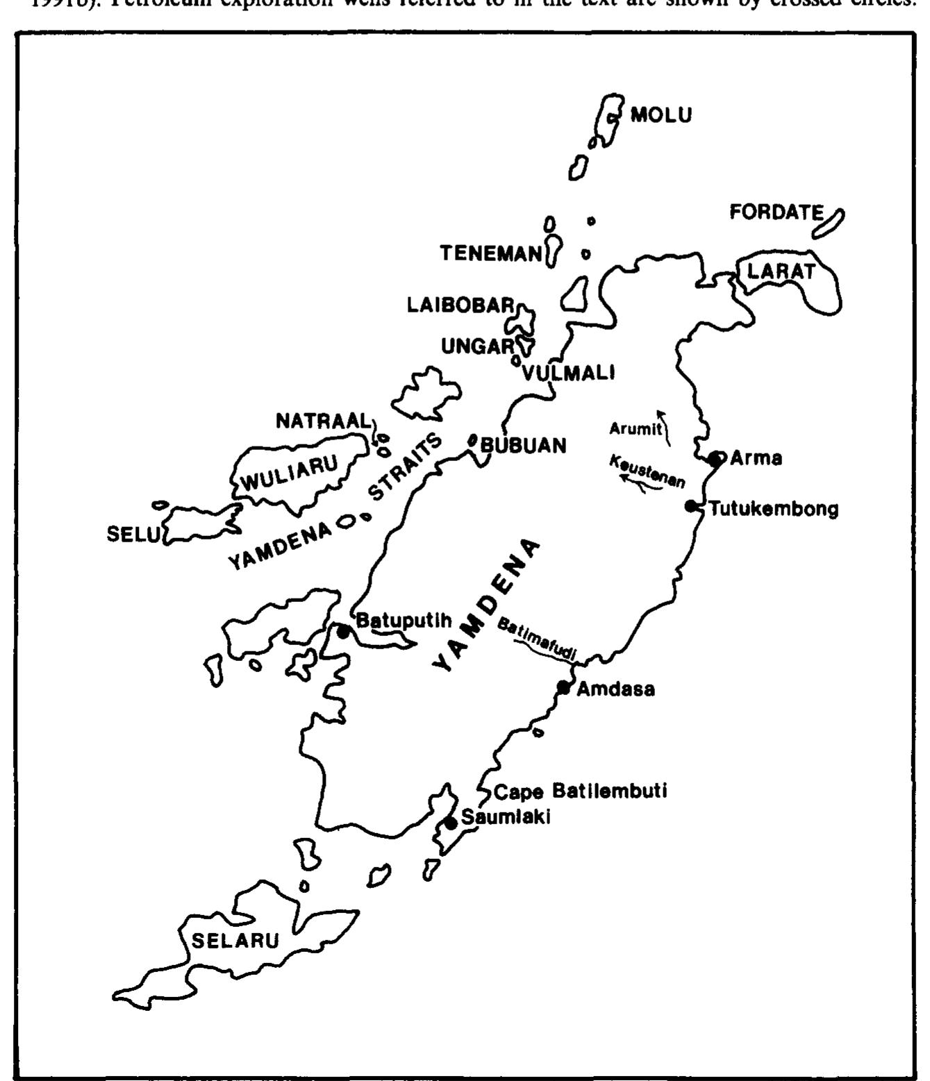 Location map of the tanimbar islands.