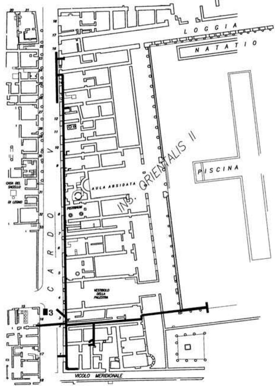Plan of the insula orientalis ii showing the layout of the