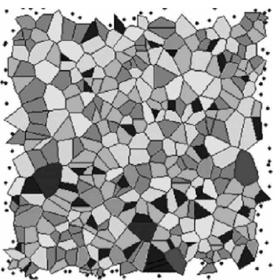 Voronoi polyhedra analysis of a random dot pattern for