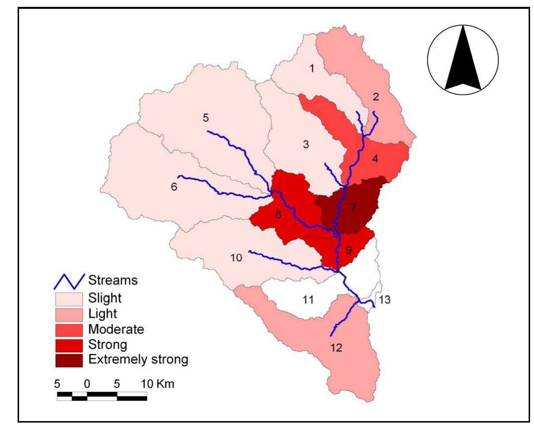 Dominated by agricultural land. therefore, priority should