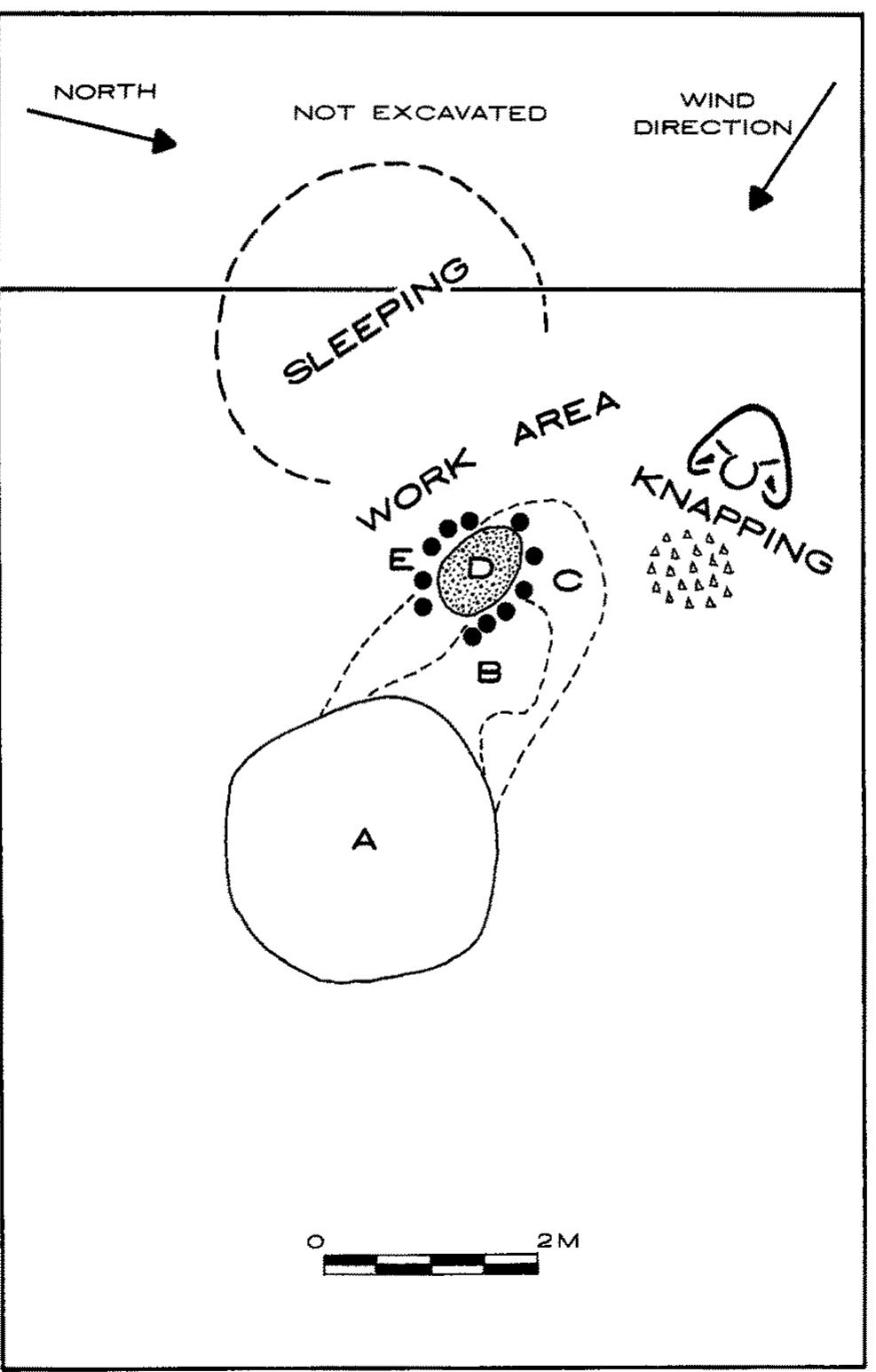 A suggested reconstruction of activity areas in lagama north