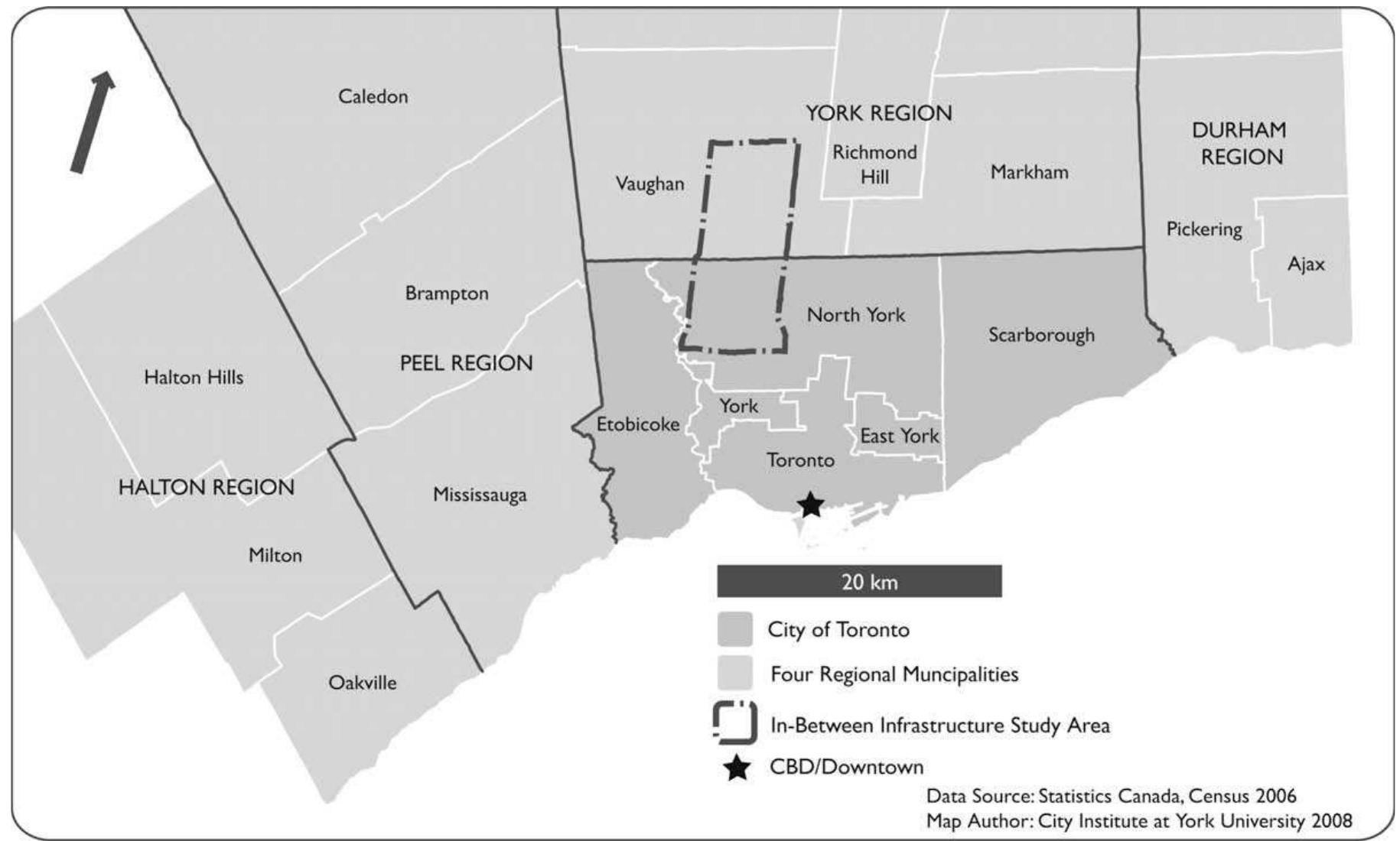Map of the toronto region.