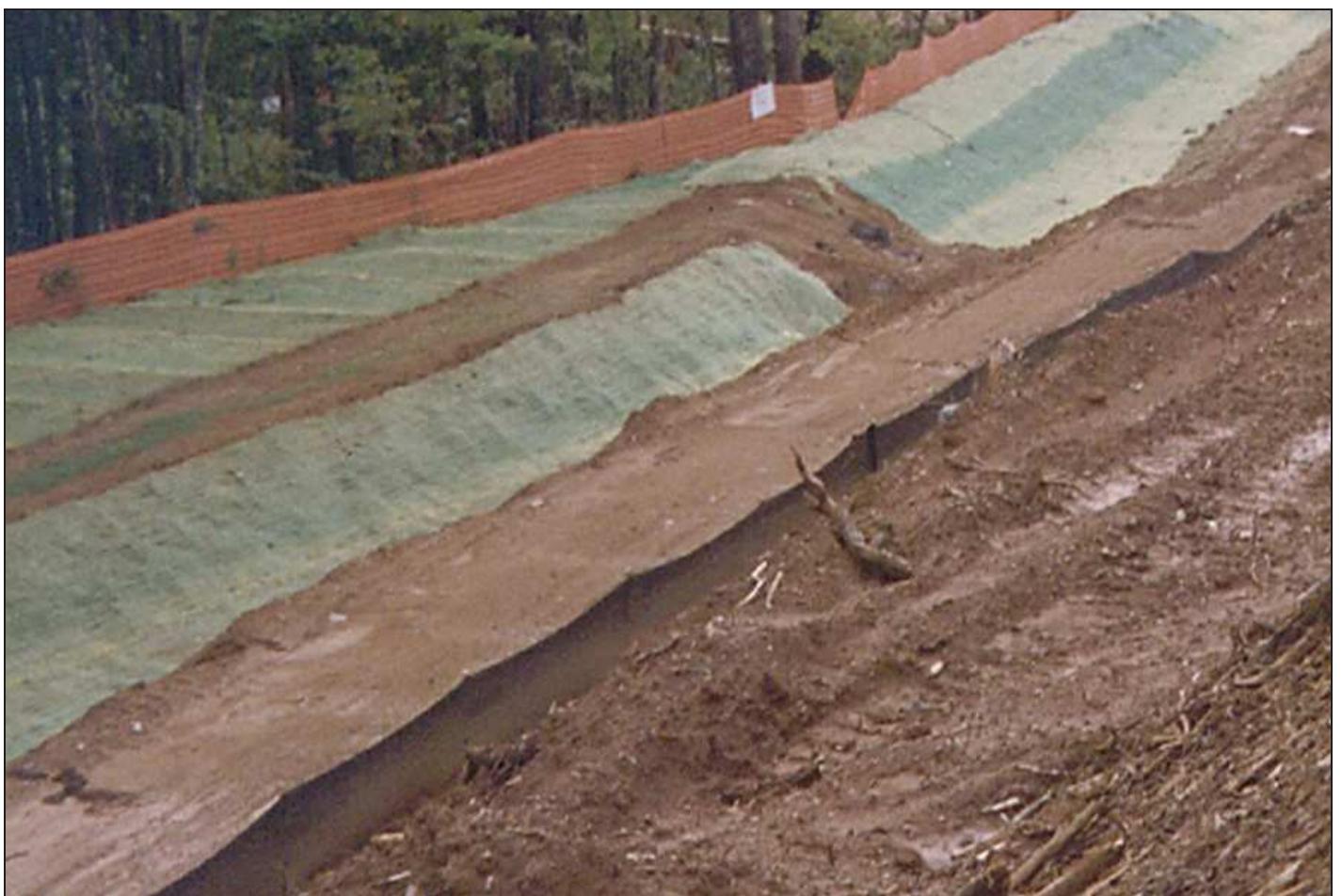 Gradient weep berm installed at a school construction site