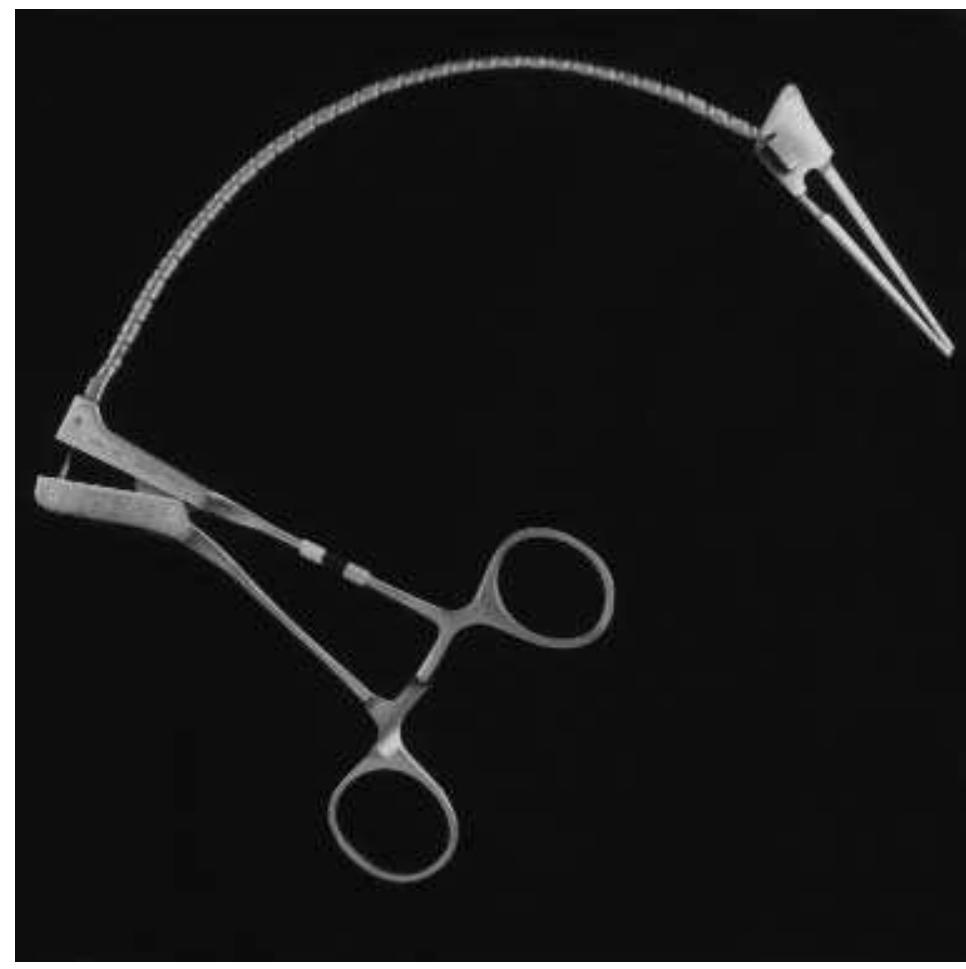 The cosgrove flex clamp is shown. the shaft part bends