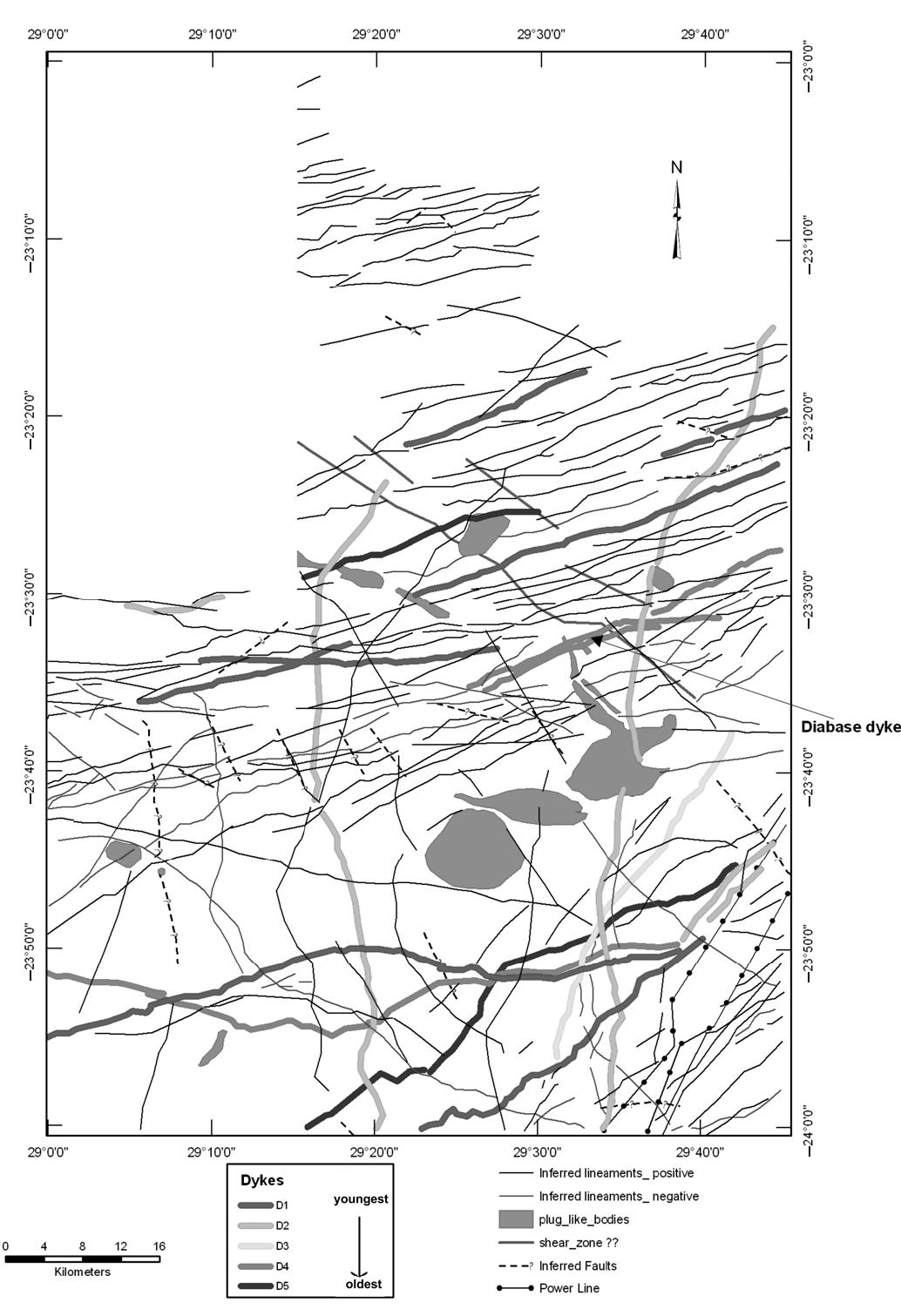 Aeromagnetic interpretation map.