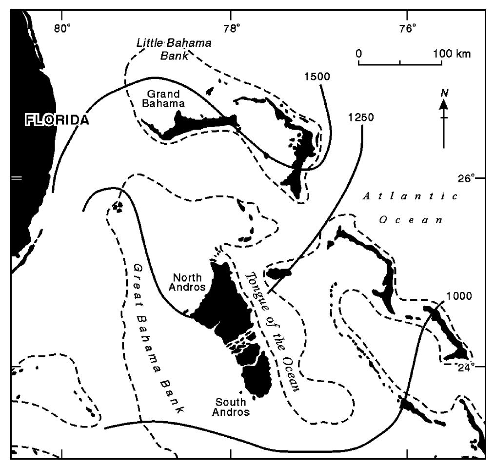 Map of the northern bahamas showing location of named