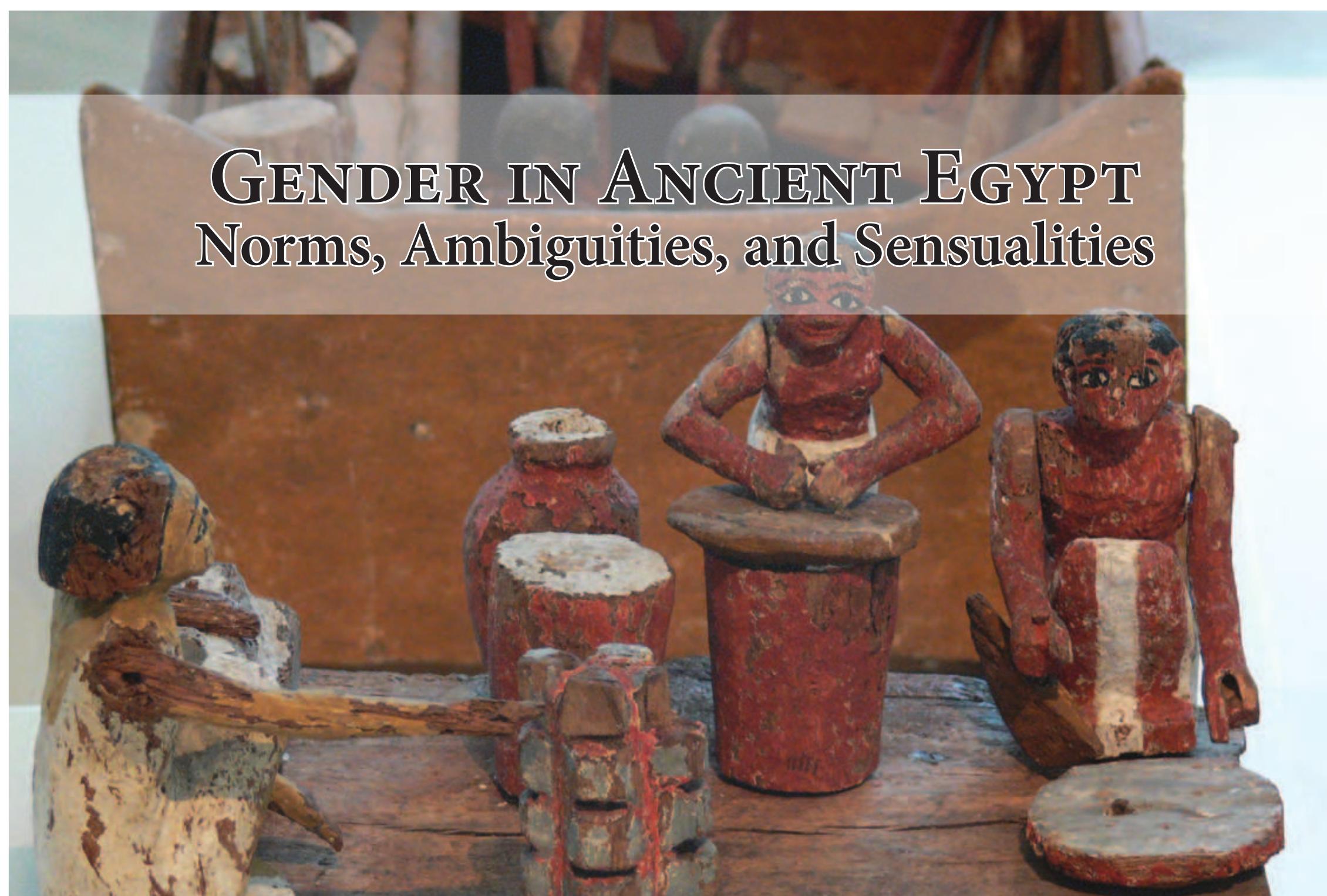 Wooden model of an egyptian kitchen (men and women engaged