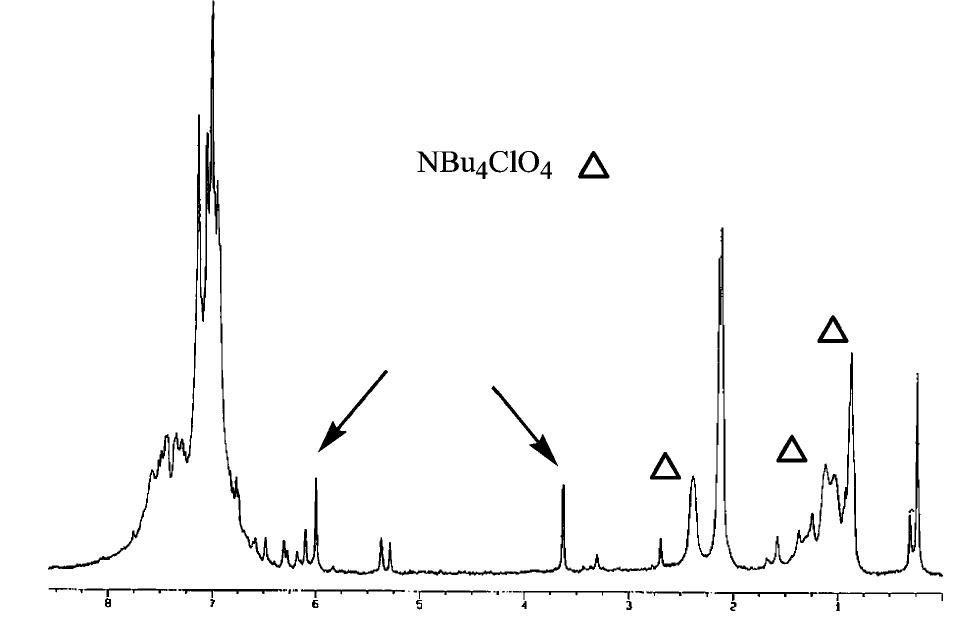 1h nmr spectrum of the reaction of 1 and 10 in toluene-dg at