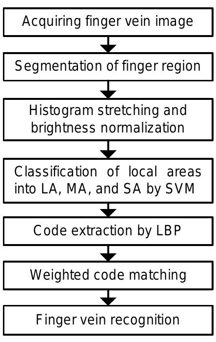 Our method is depicted in fig. 1. first, the finger vein
