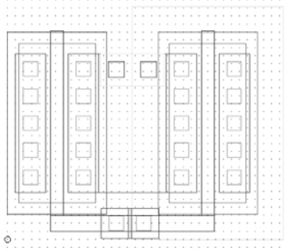 Simple example cell layout of an cmos device, here an