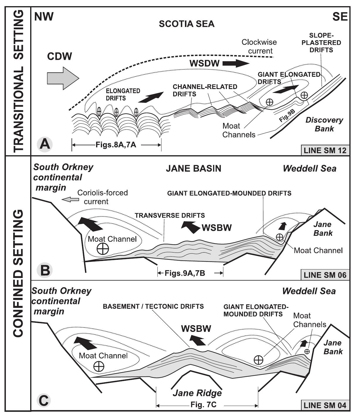 Generalised schematic drawings (not to scale) based on mcs