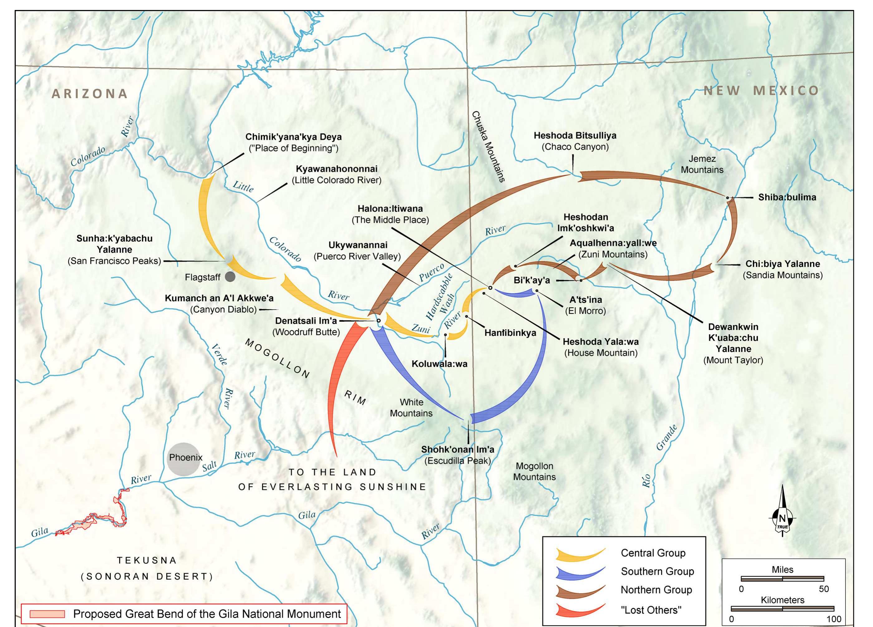 2. schematic map of ancestral zuni migrations from