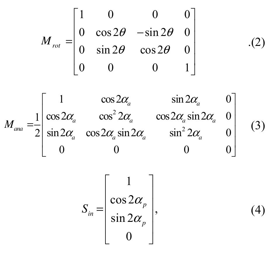 Where a, is the transmission angle of the analyzer, and 0 is