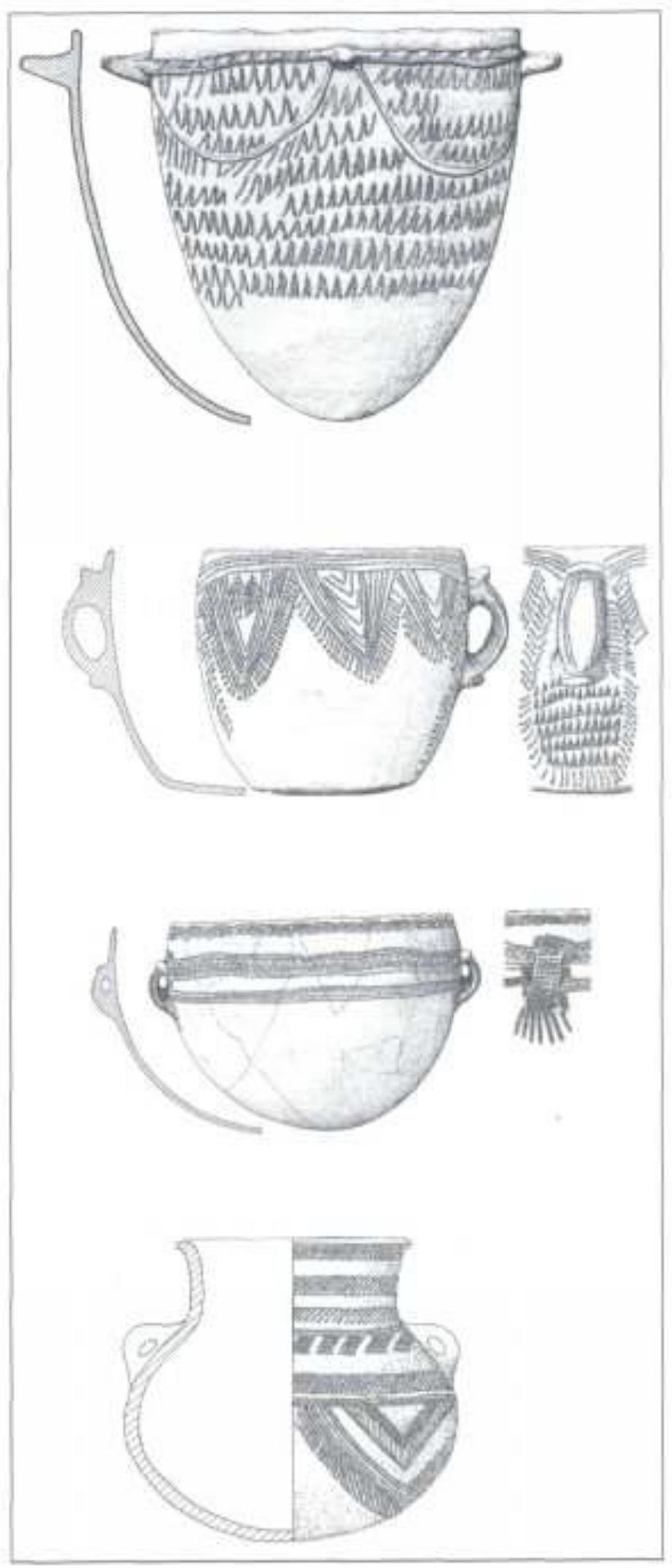 Cardial and gradine decorations from the neolithic complex,