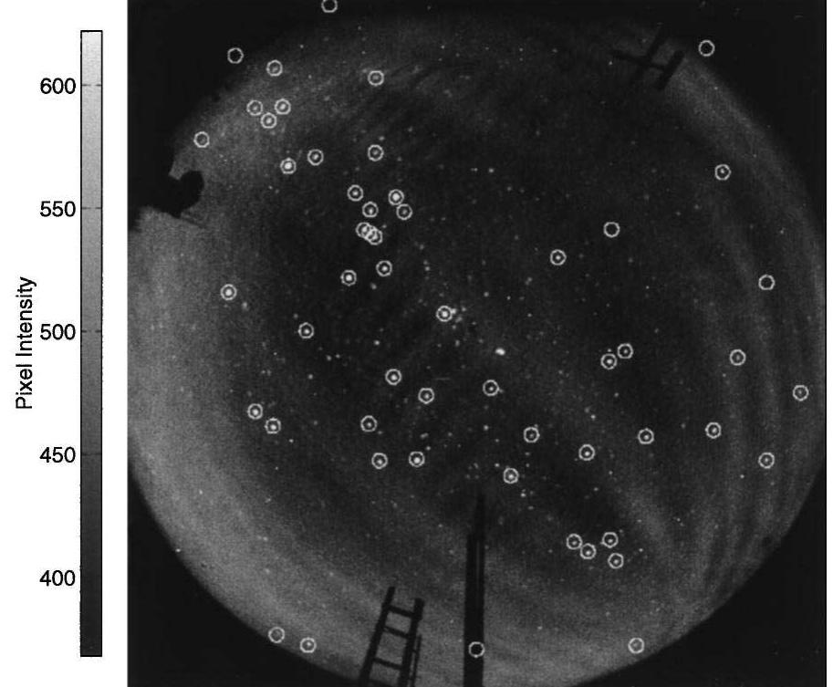 Example of all-sky star calibration, using the image of fig.
