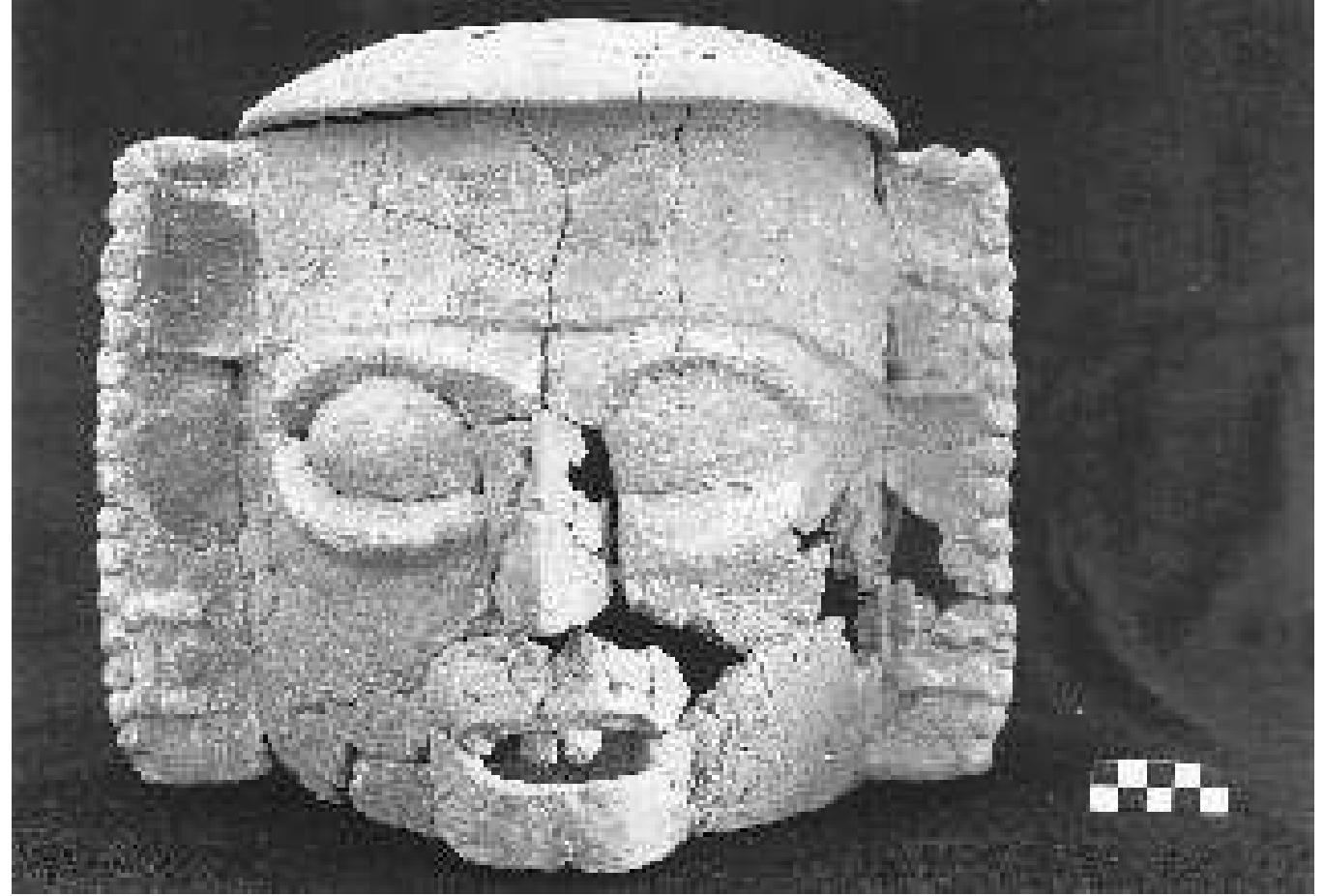 Photograph of a face cache from c aracol structure b34