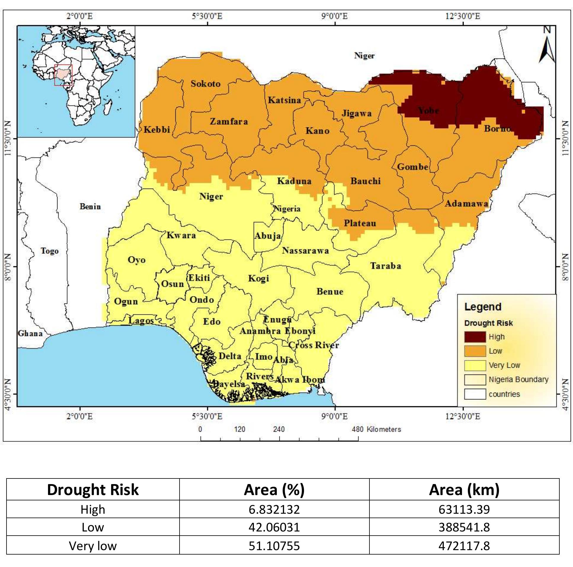 Figure 17 - Drought risk assessment using GIS and remote