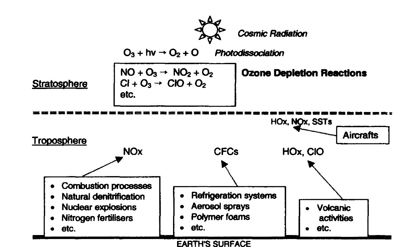 1 a schematic representation of stratospheric ozone
