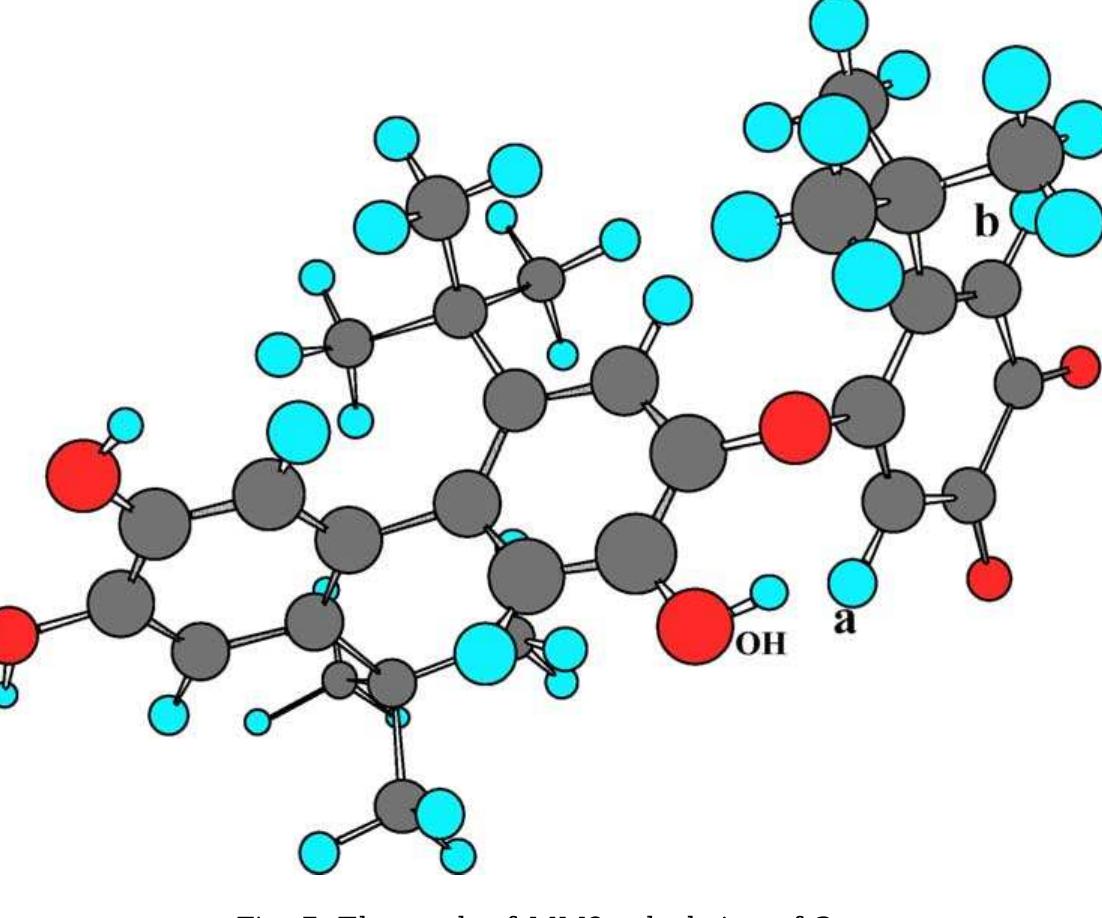 The steric energy has been calculated for 3a and 3b, using