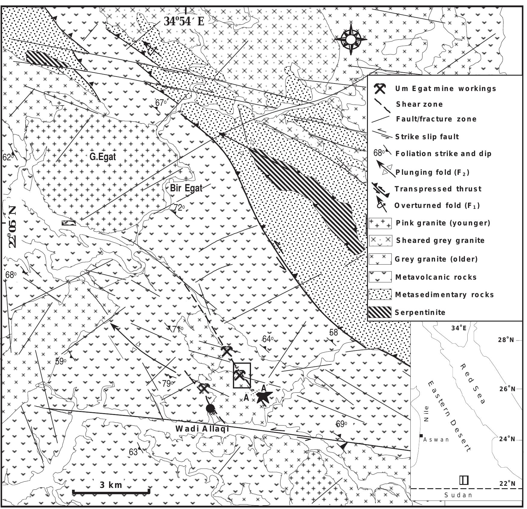 Fic. 2. simplified geologic map of um egat showing the