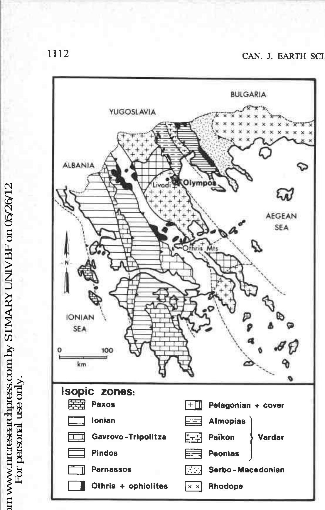 Fic. 1. the isopic zones of the hellenides after aubouin