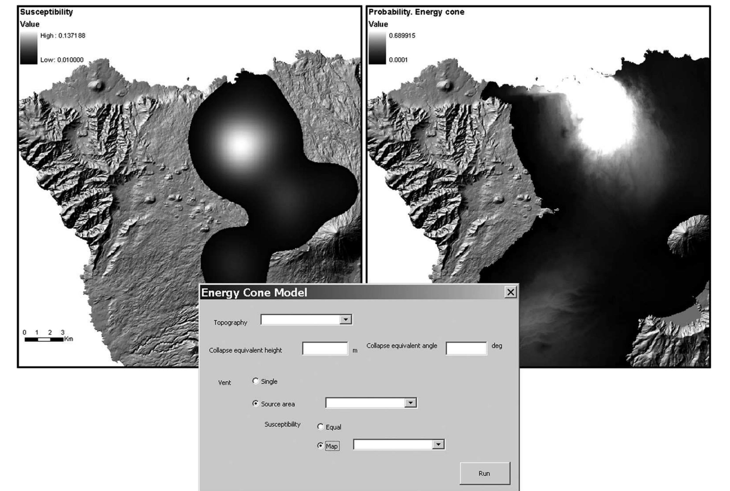 Upper right corner: example of hazard map for pdc on