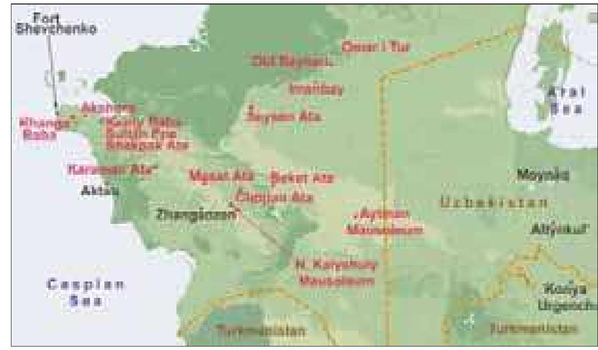 Map of aktau region.