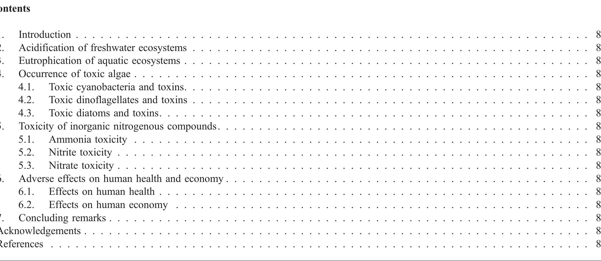 Keywords: inorganic nitrogen pollution; aquatic ecosystems;