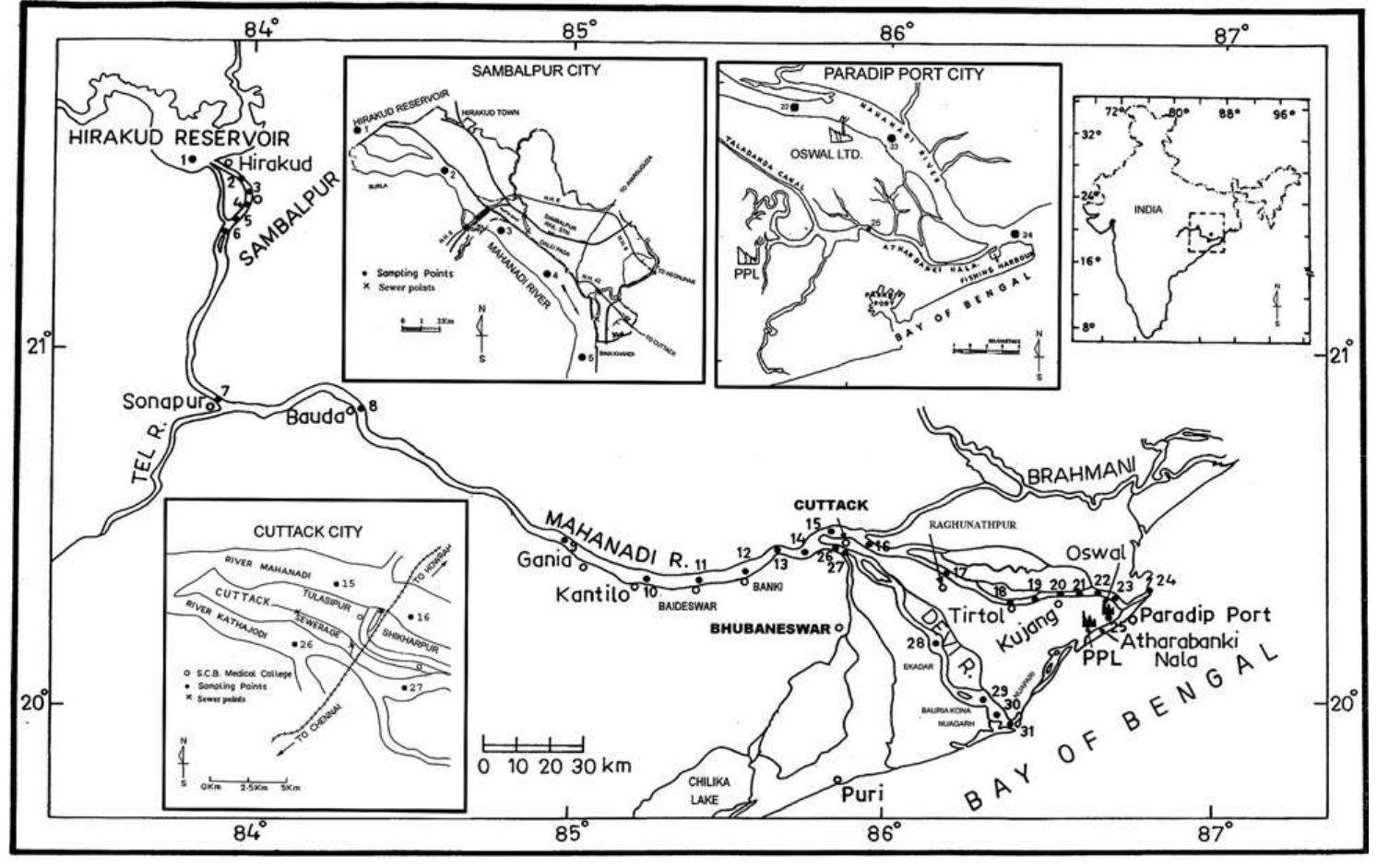 Map showing station locations.