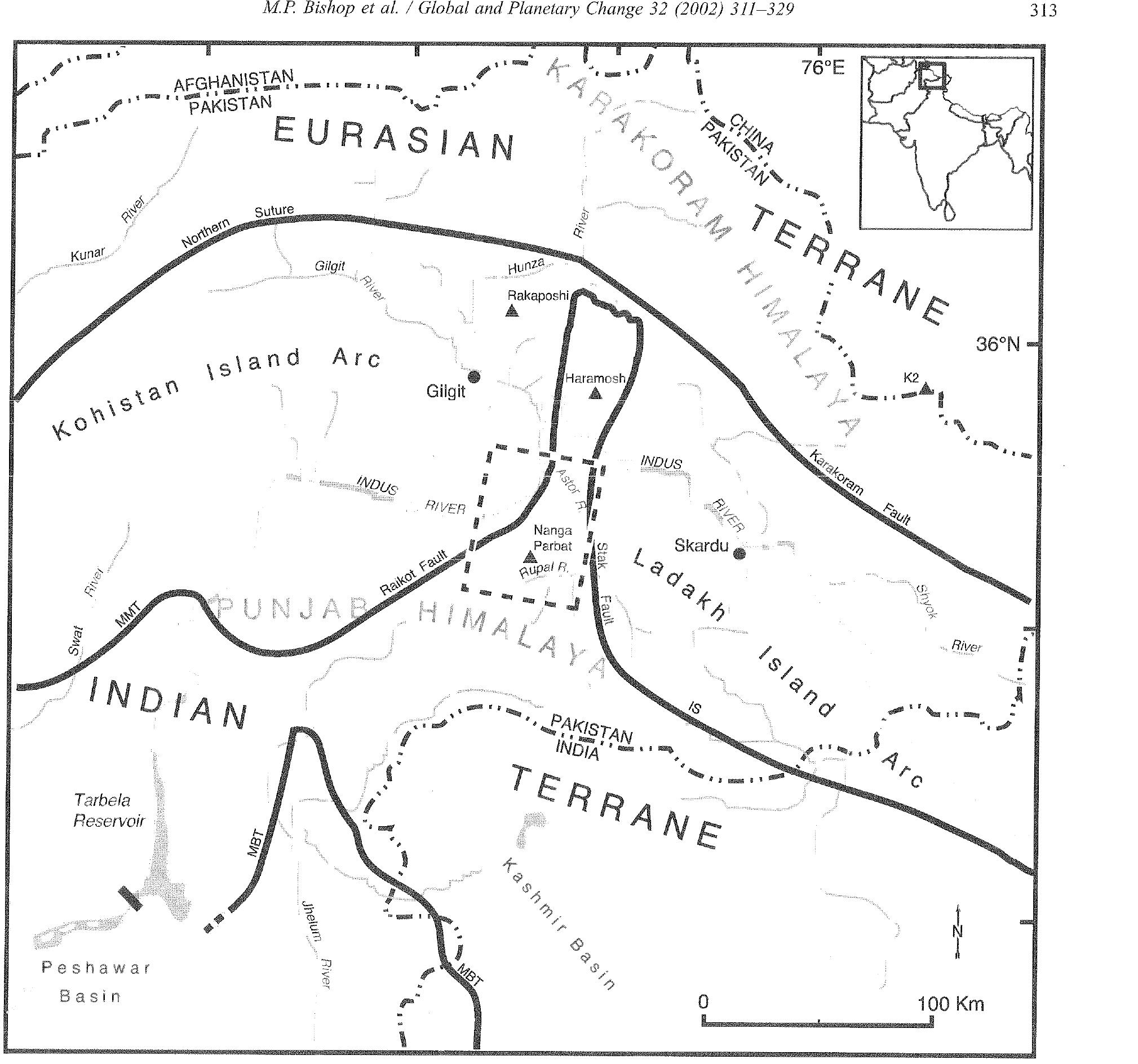Location map of nanga parbat in northern pakistan. the