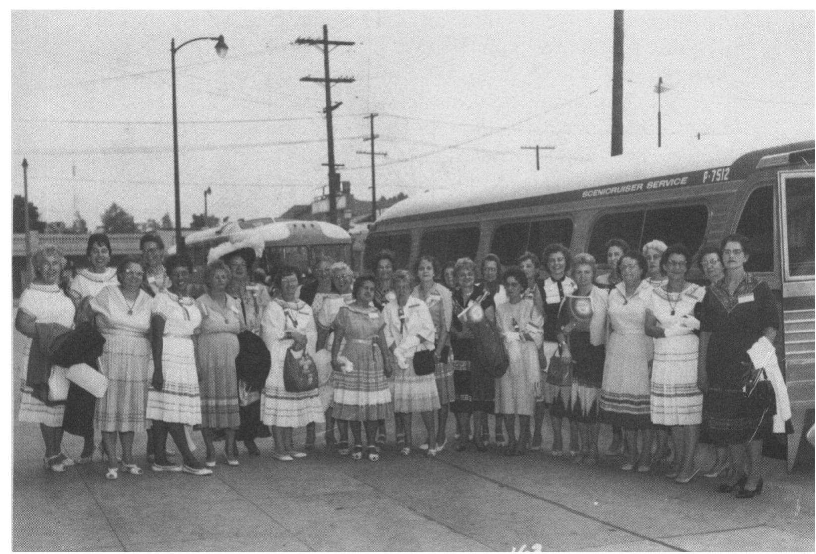 Southern arizona delegates attired in squaw dresses prepare