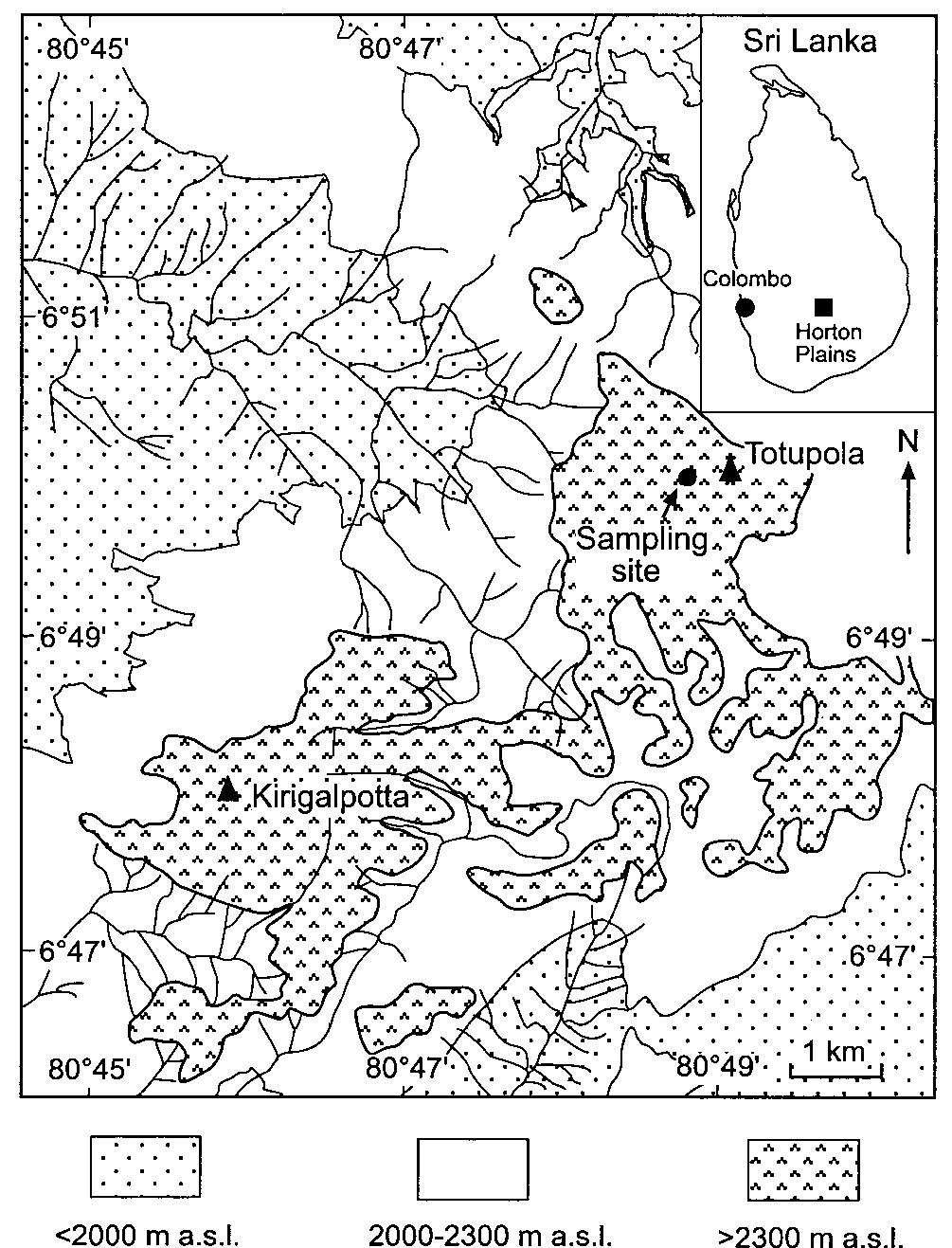 Map showing the main topographical features of the horton