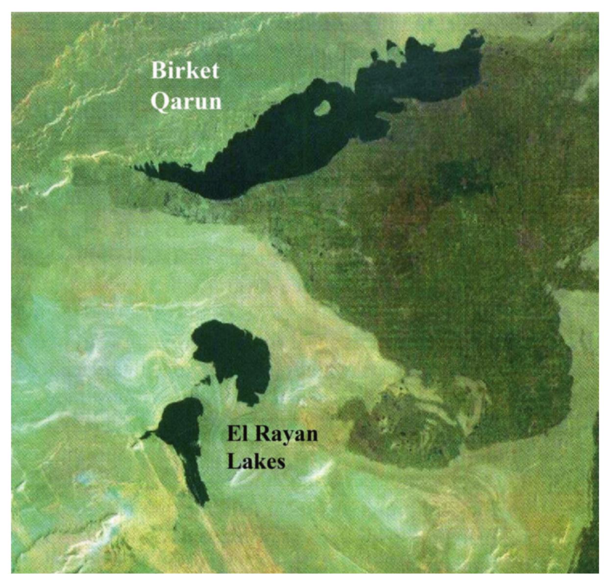 Map of the fayum province with its two lakes (qarun and wadi