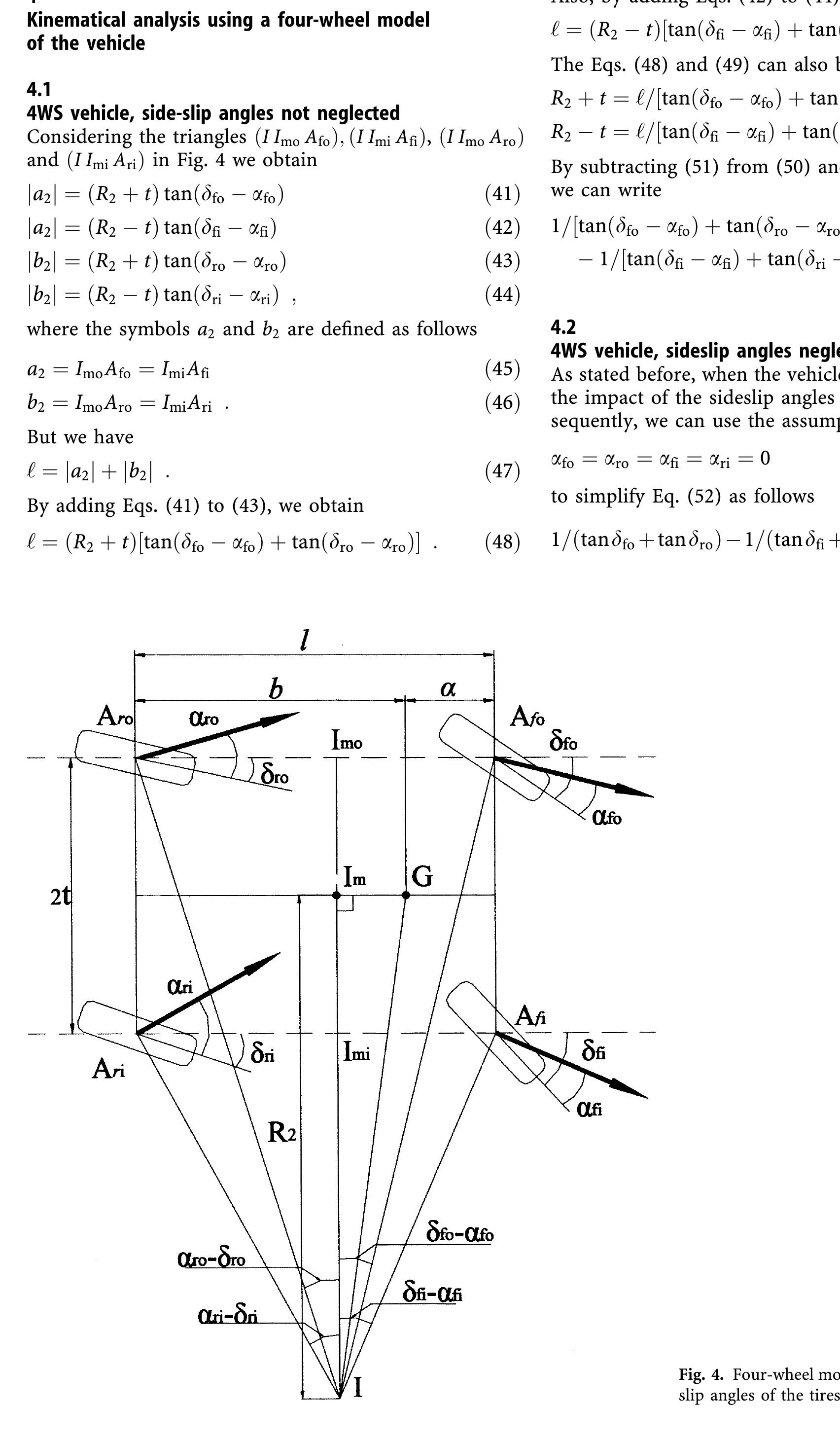 (PDF) Kinematics of four-wheel-steering vehicles