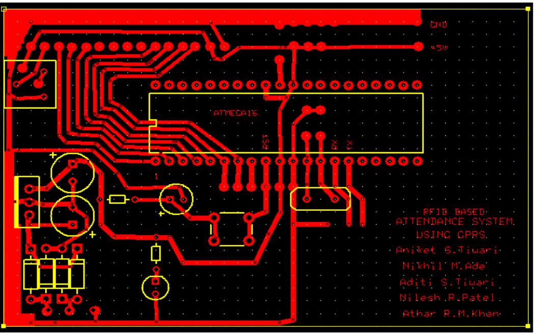 Pcb layout fig. 4 block diagram of rfid based attendance