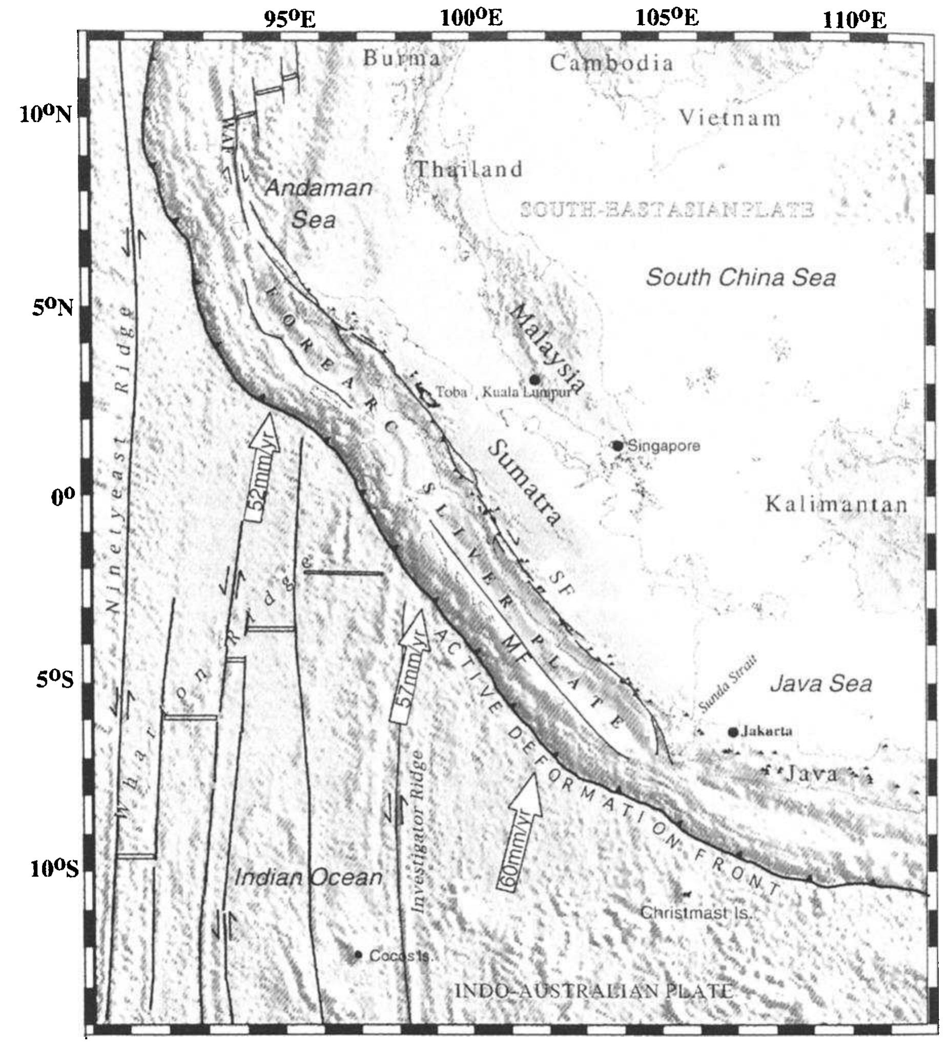 Regional tectonic setting of the sumatran fault. the